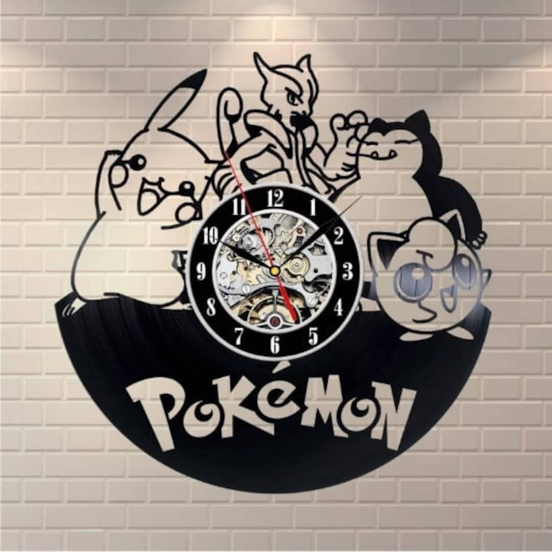 Pokemon Vinyl Record Wall Clock, Original Art for Anime Lover, Modern ...