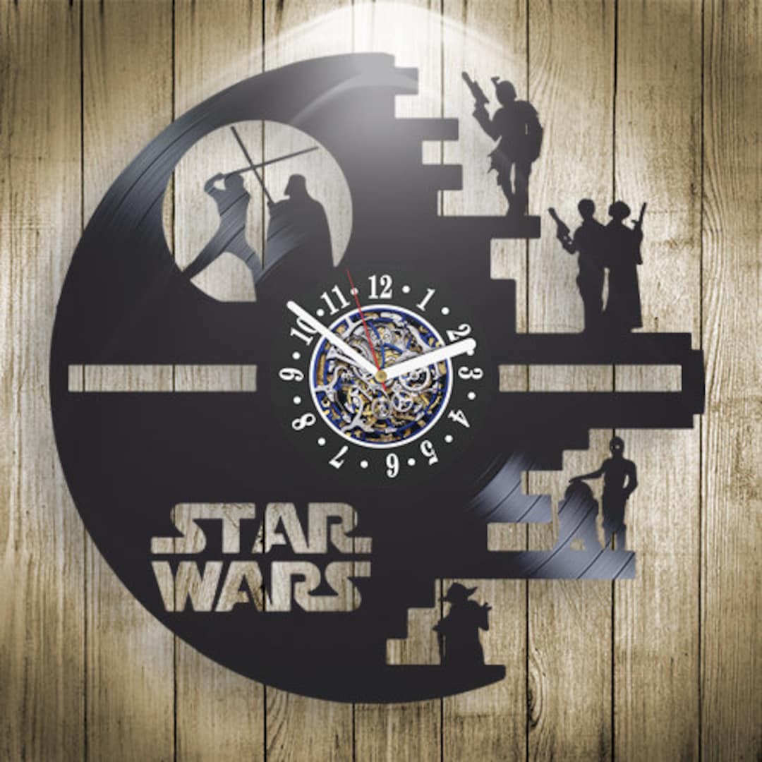 Star Wars Death Star Vinyl Record Wall Clock, Star Wars Wall Decor ...