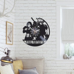 Final Fantasy Vinyl Record Wall Clock, Handmade Play Room Decor for ...