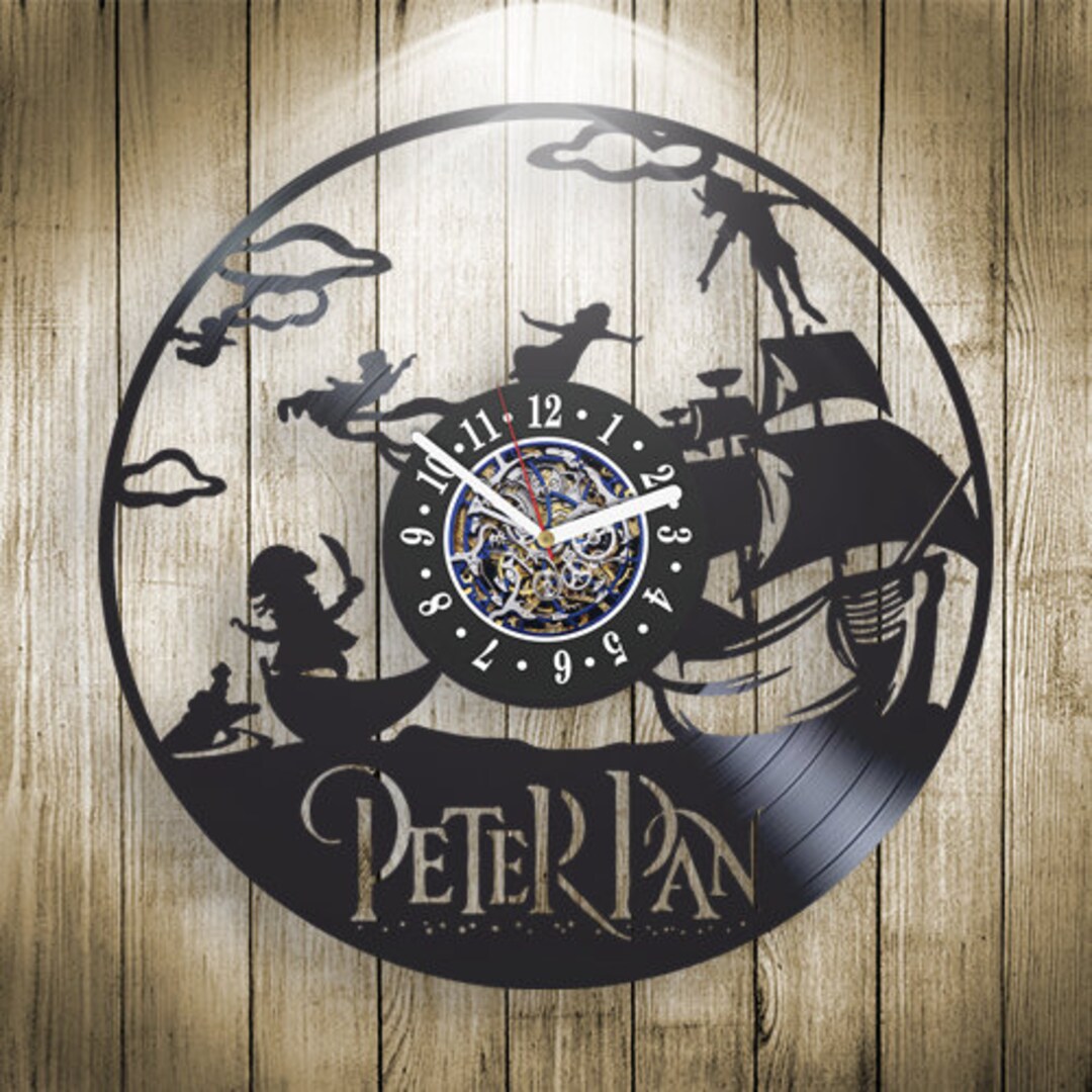 Peter Pan Vinyl Record Wall Clock, Peter Pan Lost Boy, Modern Decor for ...