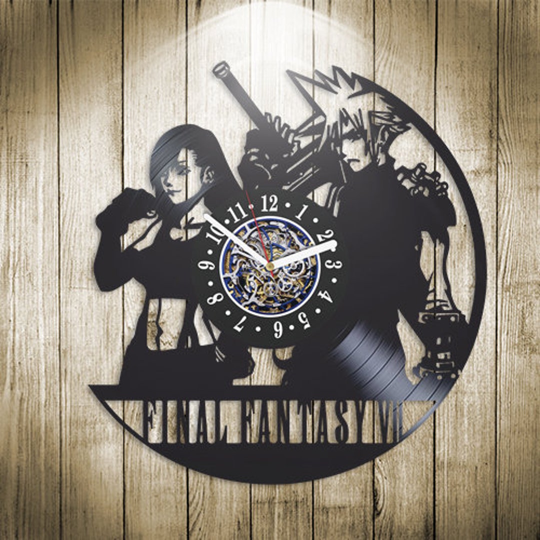 Final Fantasy Vinyl Record Wall Clock, Handmade Play Room Decor for ...