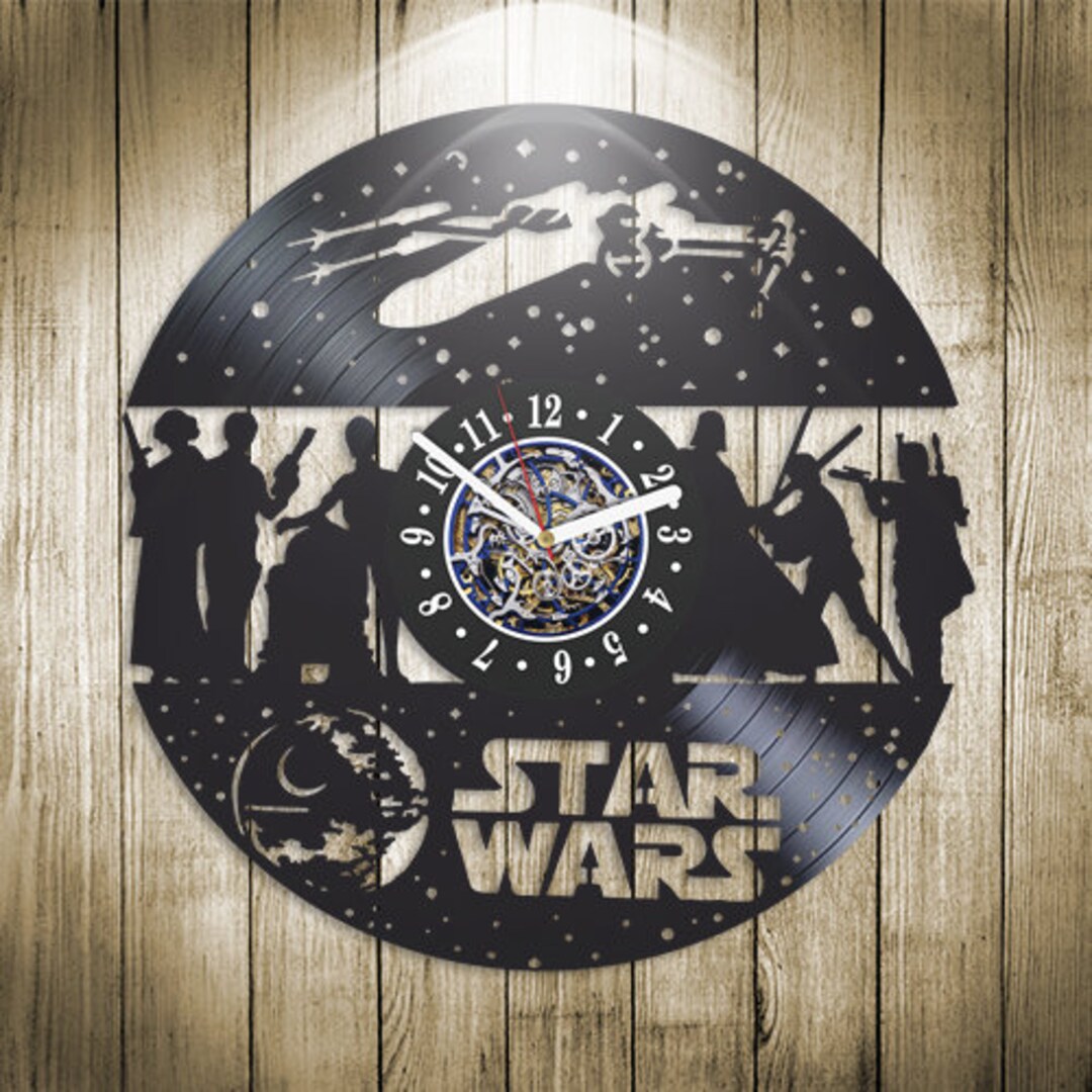 Star Wars Characters Vinyl Record Wall Clock, Star Wars Wall Art ...