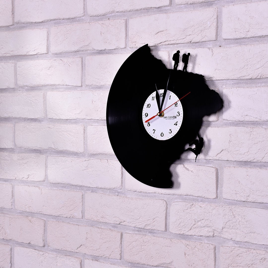 Climbing Wall Clock Vinyl Record Wall Art 12 Inch Mountain Decor Gift ...