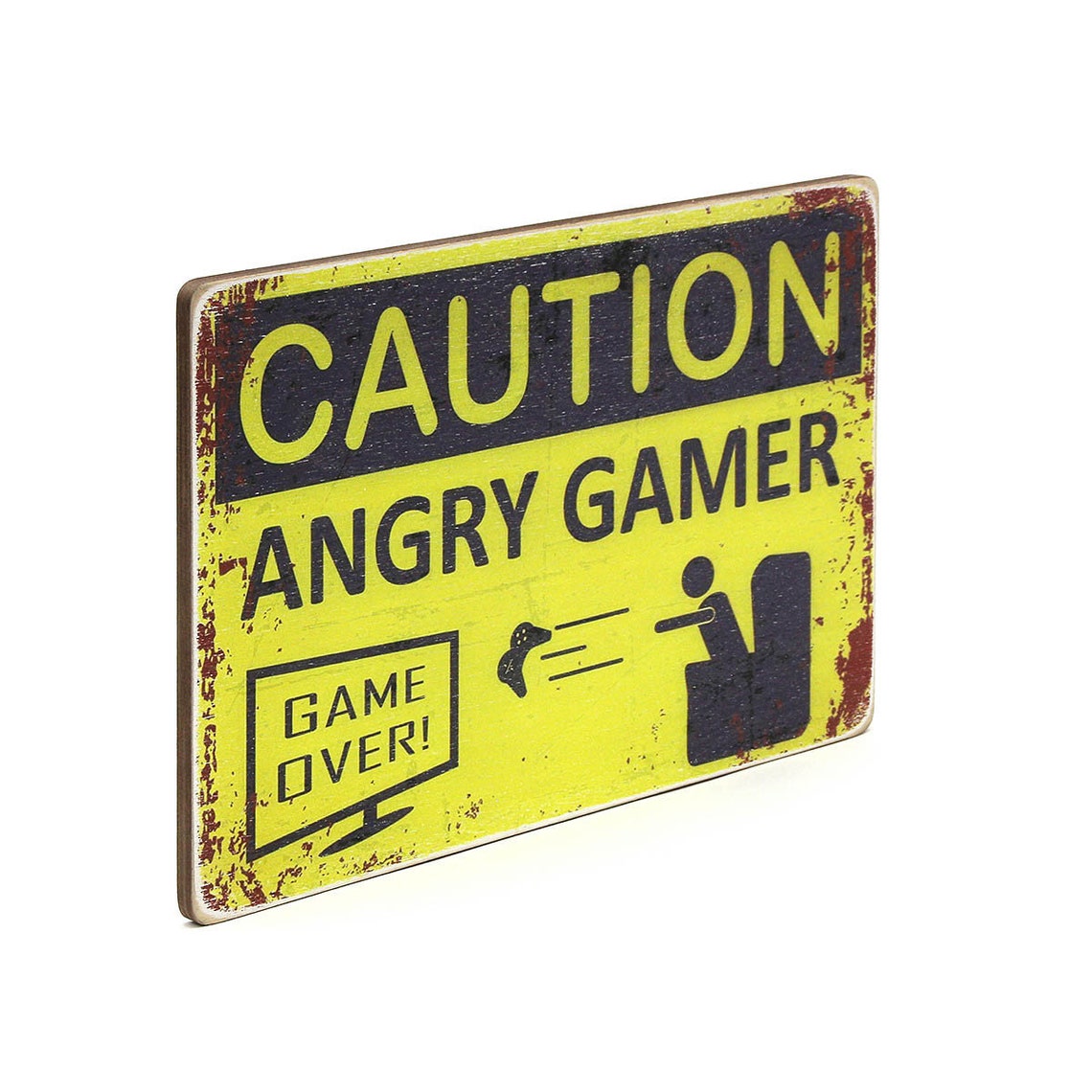 Caution Angry Gamer Wooden Poster Gift for Gamer Game Room - Etsy