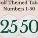 Golf Party Decor Printable Table Numbers Golf Ball Table Decor Birthday ...