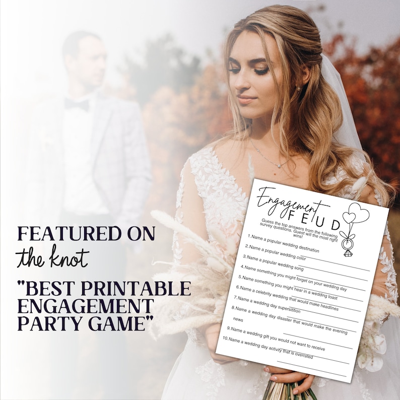 Engagement Feud Game: Bridal Shower & Wedding Party Trivia (printable ...