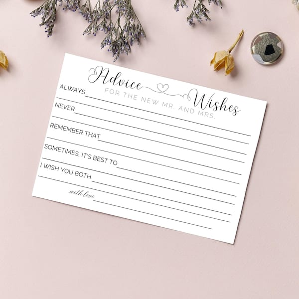 Wedding Advice Cards - Etsy
