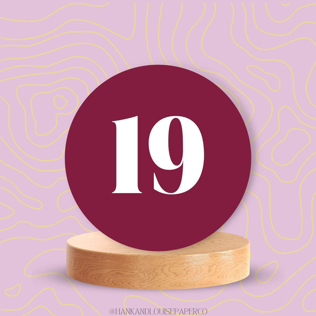 Magenta Wedding Table Numbers: Modern Printable Decor (digital Download ...