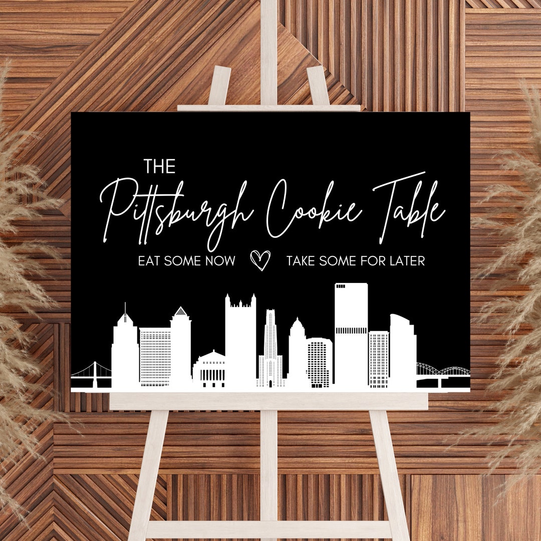 Pittsburgh Cookie Table Sign: Black & White Wedding Decor (printable ...