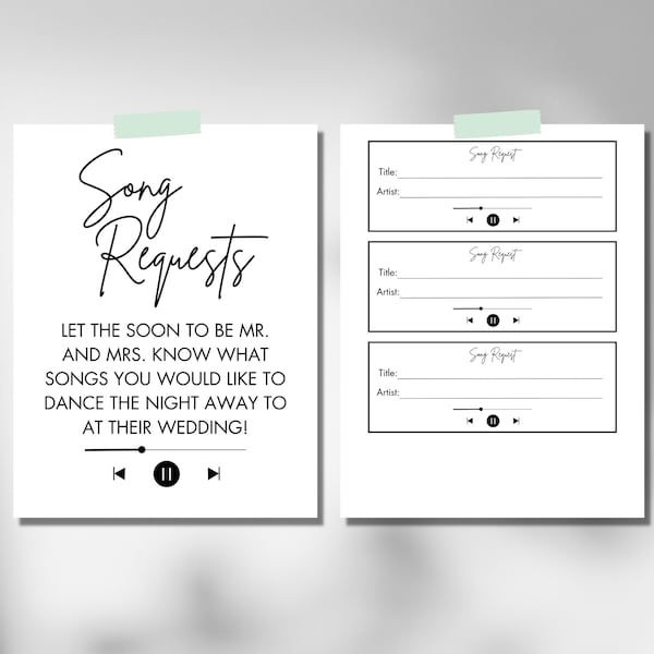 Song Request Cards - Etsy