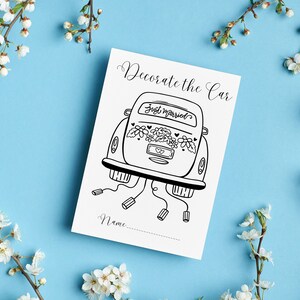 Printable Wedding Kids Table Activities - Decorate the Car Coloring ...