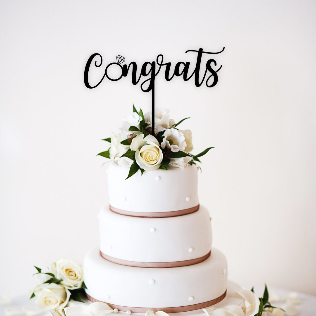 Congrats Cake Topper SVG: Diamond Ring Design (digital Download) - Etsy