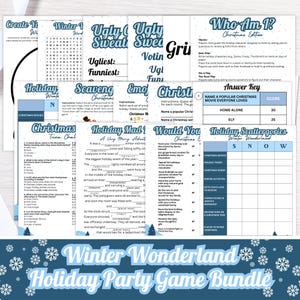 Winter Wonderland Holiday Party Game Bundle 11 Fun Printable Games ...