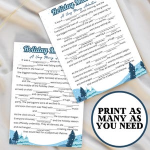 Winter Wonderland Holiday Mad Libs Game: Christmas Party (instant ...