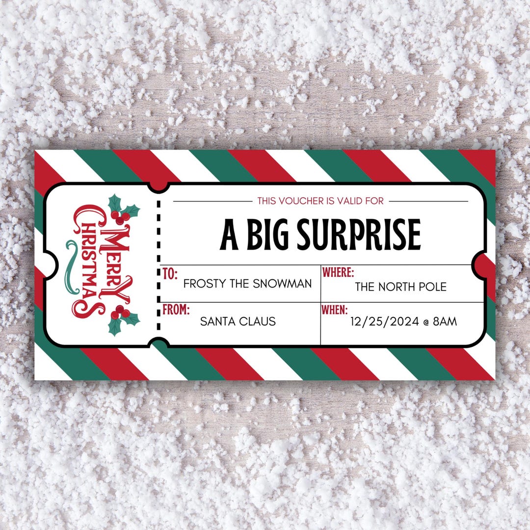 Editable Christmas Gift Voucher Template – Festive Holiday Design ...