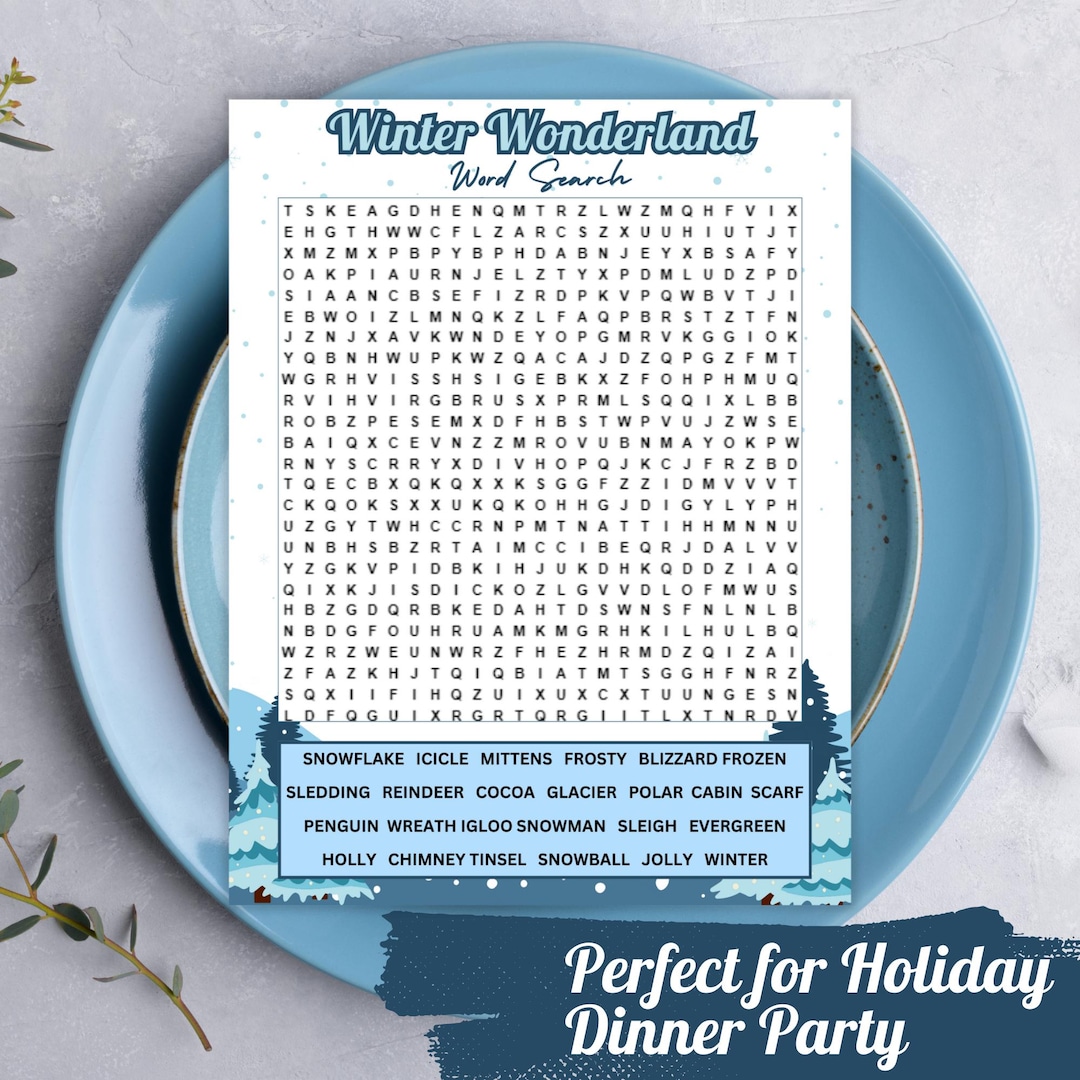 Winter Wonderland Word Search Printable Christmas Game for Kids ...