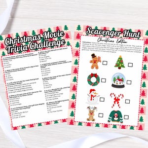 Retro Christmas Party Game Bundle: Family Feud, Trivia, Scavenger Hunt ...
