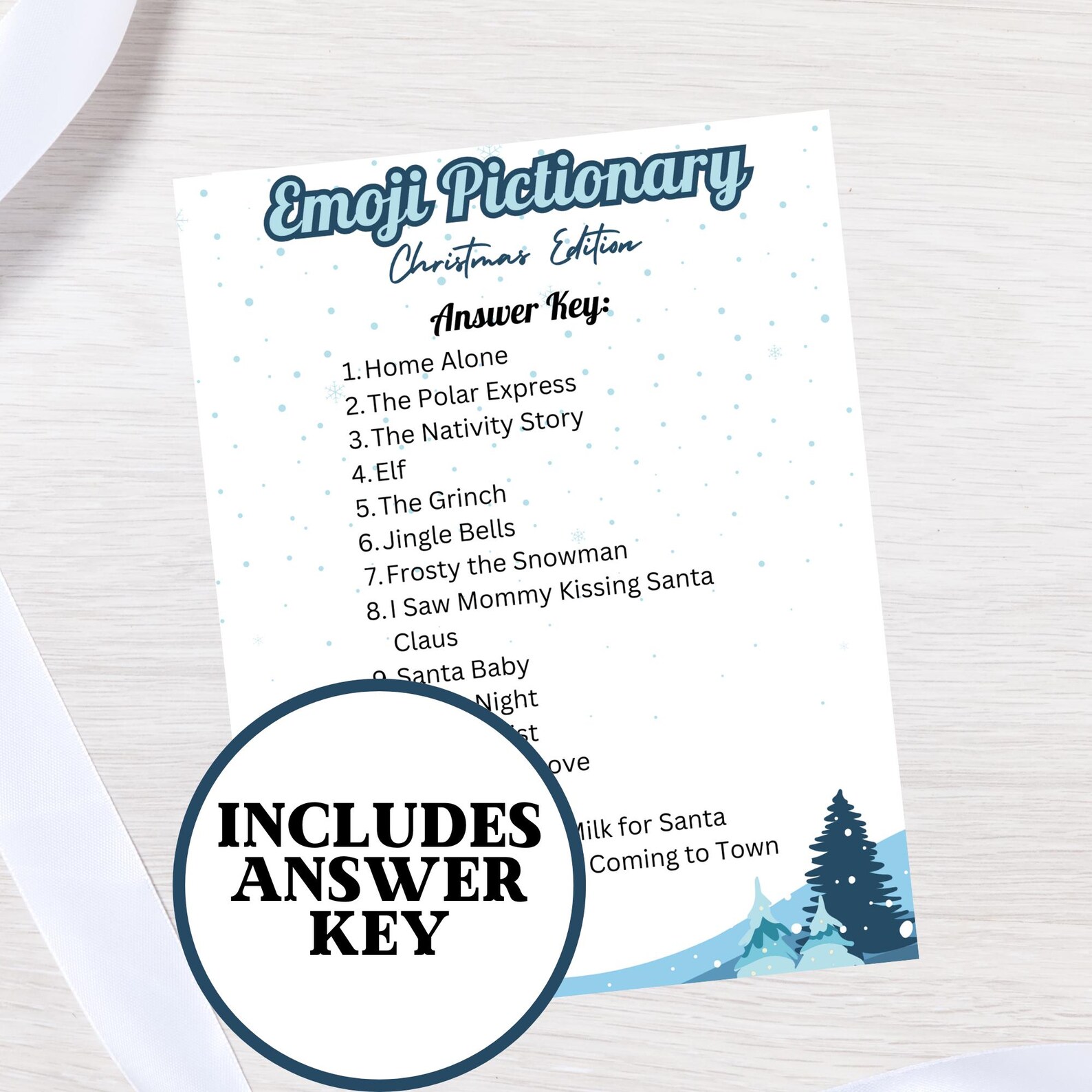 Christmas Emoji Pictionary Game: Winter Wonderland Holiday Puzzles (PDF ...