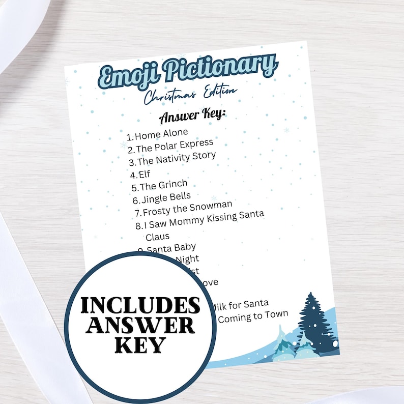 Christmas Emoji Pictionary Game: Winter Wonderland Holiday Puzzles (PDF ...