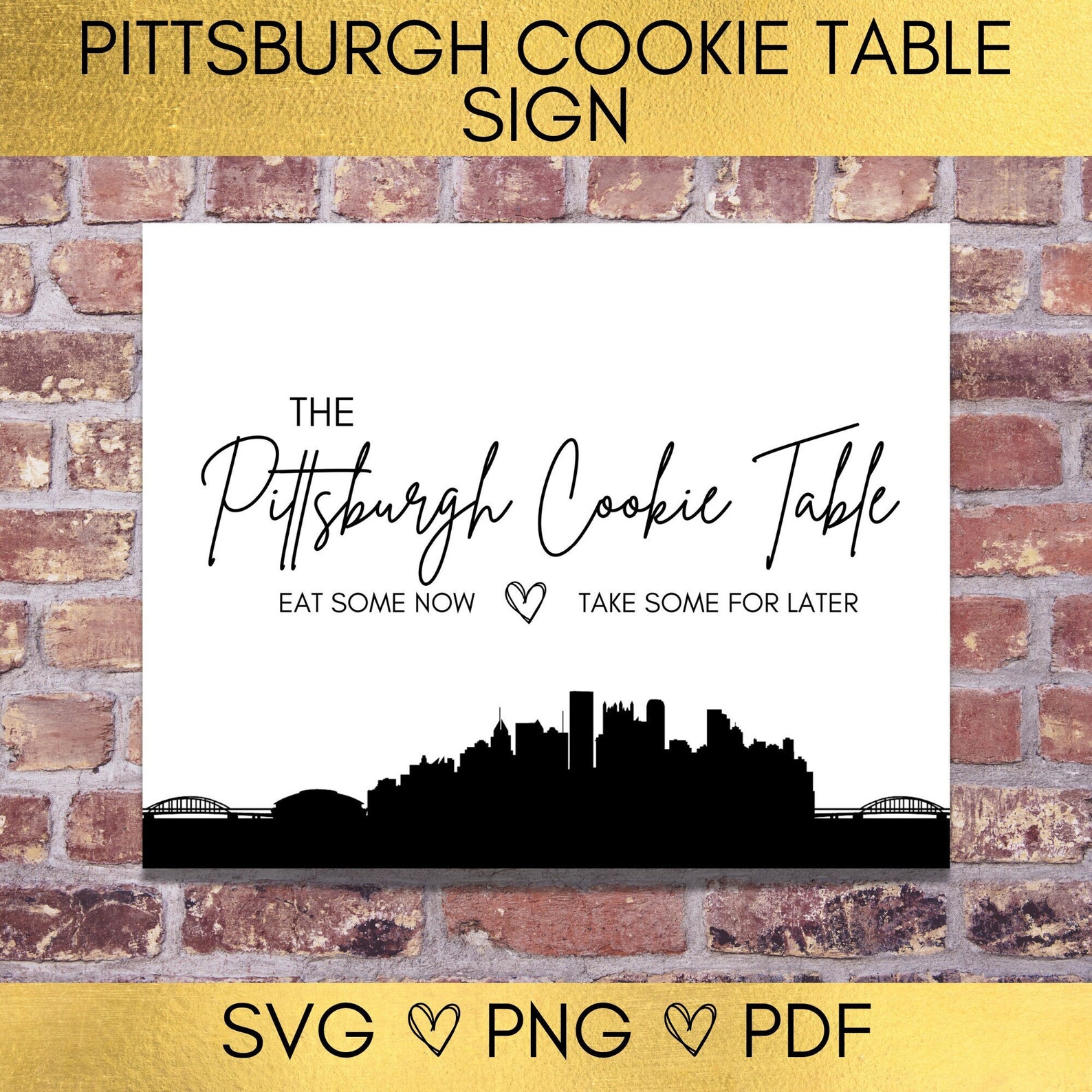 Pittsburgh Cookie Table Sign: Wedding Dessert Bar Decor (digital ...
