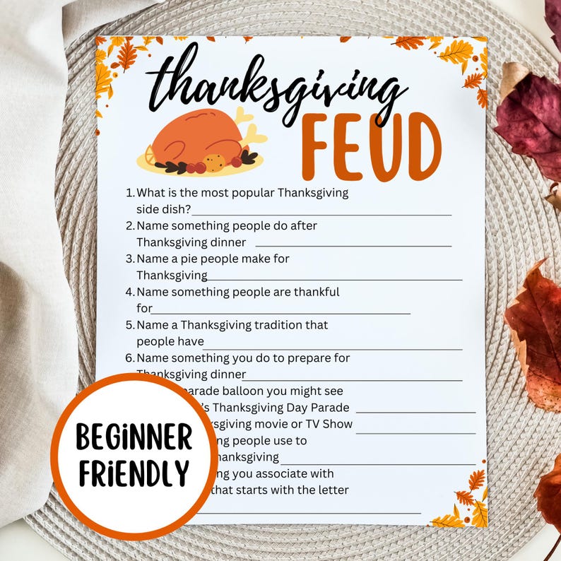 Thanksgiving Feud Game: Family Party Fun (digital Download) - Etsy