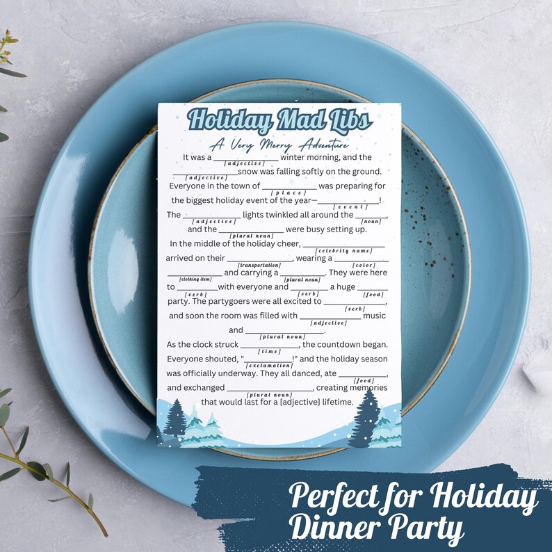 Winter Wonderland Holiday Mad Libs Game: Christmas Party (instant ...