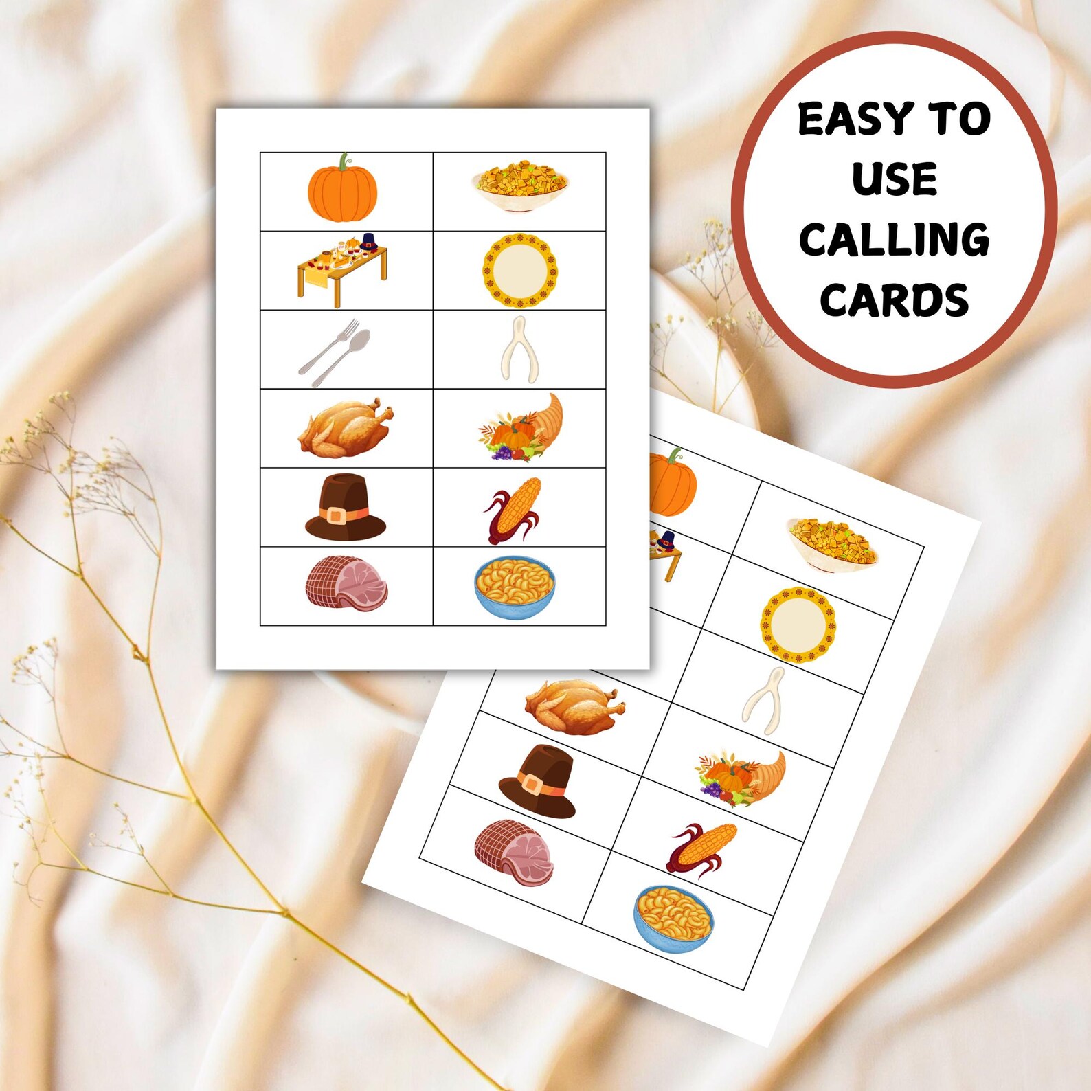Thanksgiving Turkey Bingo Game: Printable Family Fun (instant Download ...