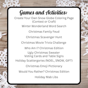 Winter Wonderland Holiday Party Game Bundle 11 Fun Printable Games ...