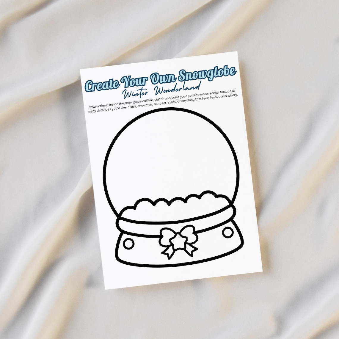 Snow Globe Printable Activity: Winter Holiday Craft (instant Download ...