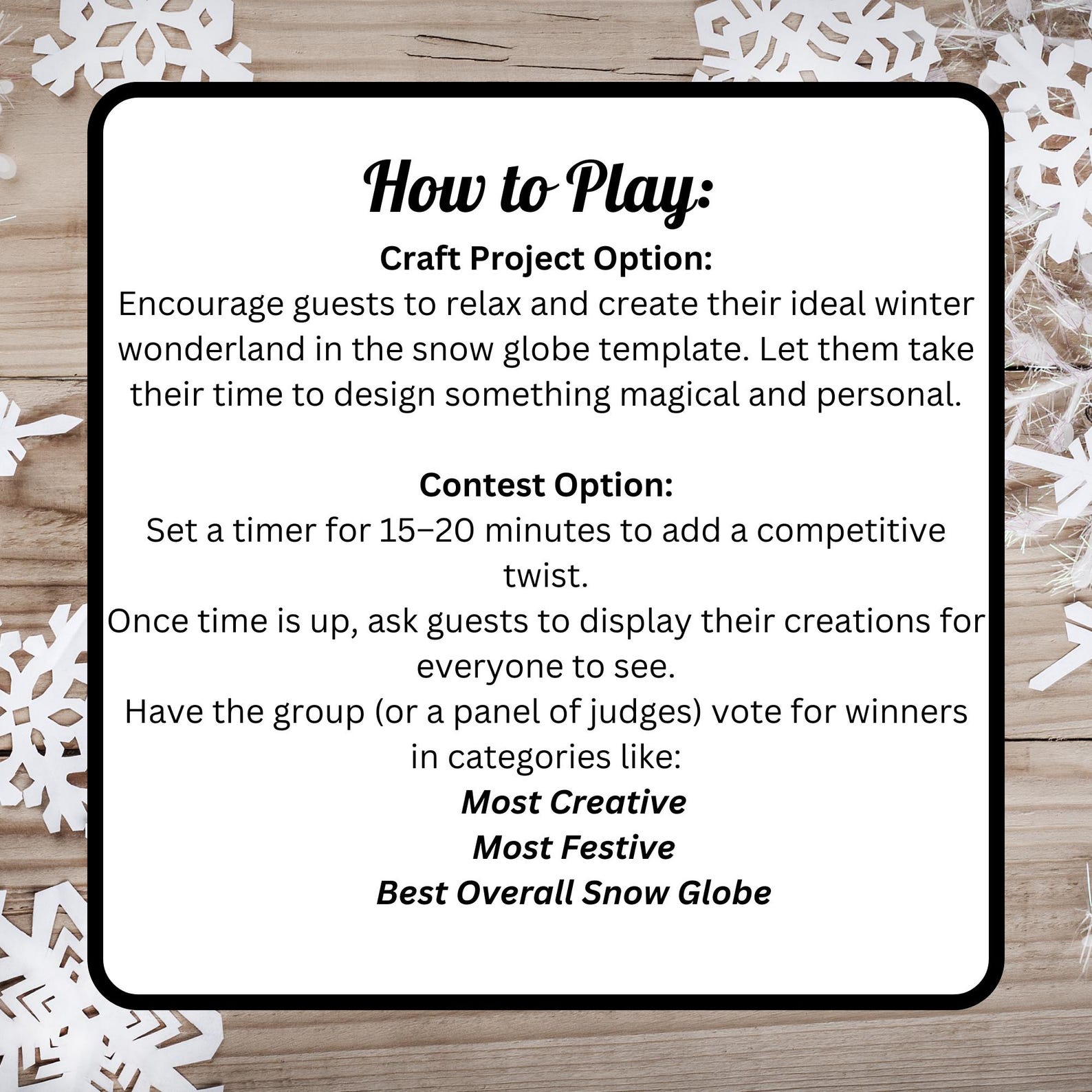 Create Your Own Snow Globe Printable Activity – Fun Winter Wonderland ...