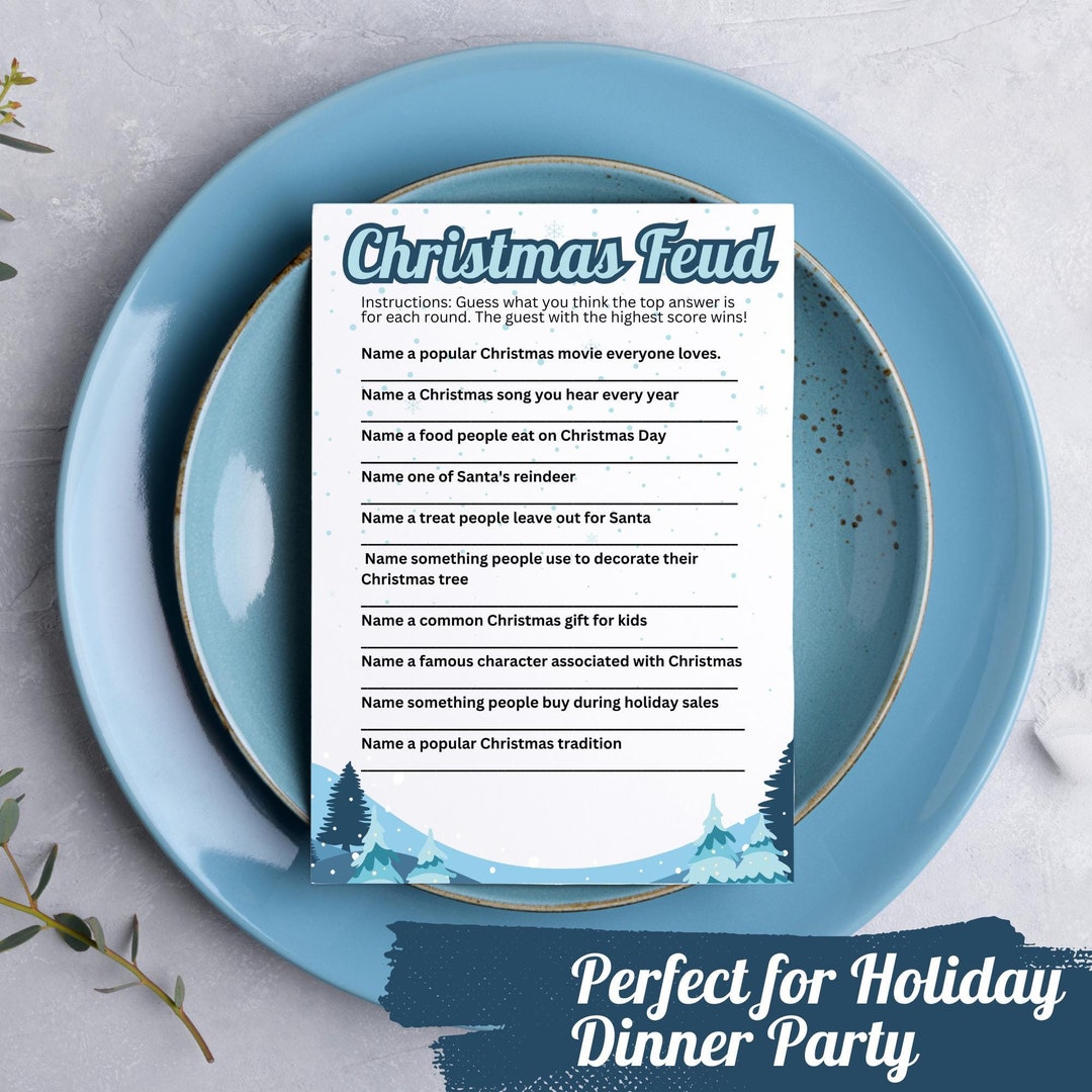 Winter Wonderland Christmas Family Feud Game Printable Holiday Party ...