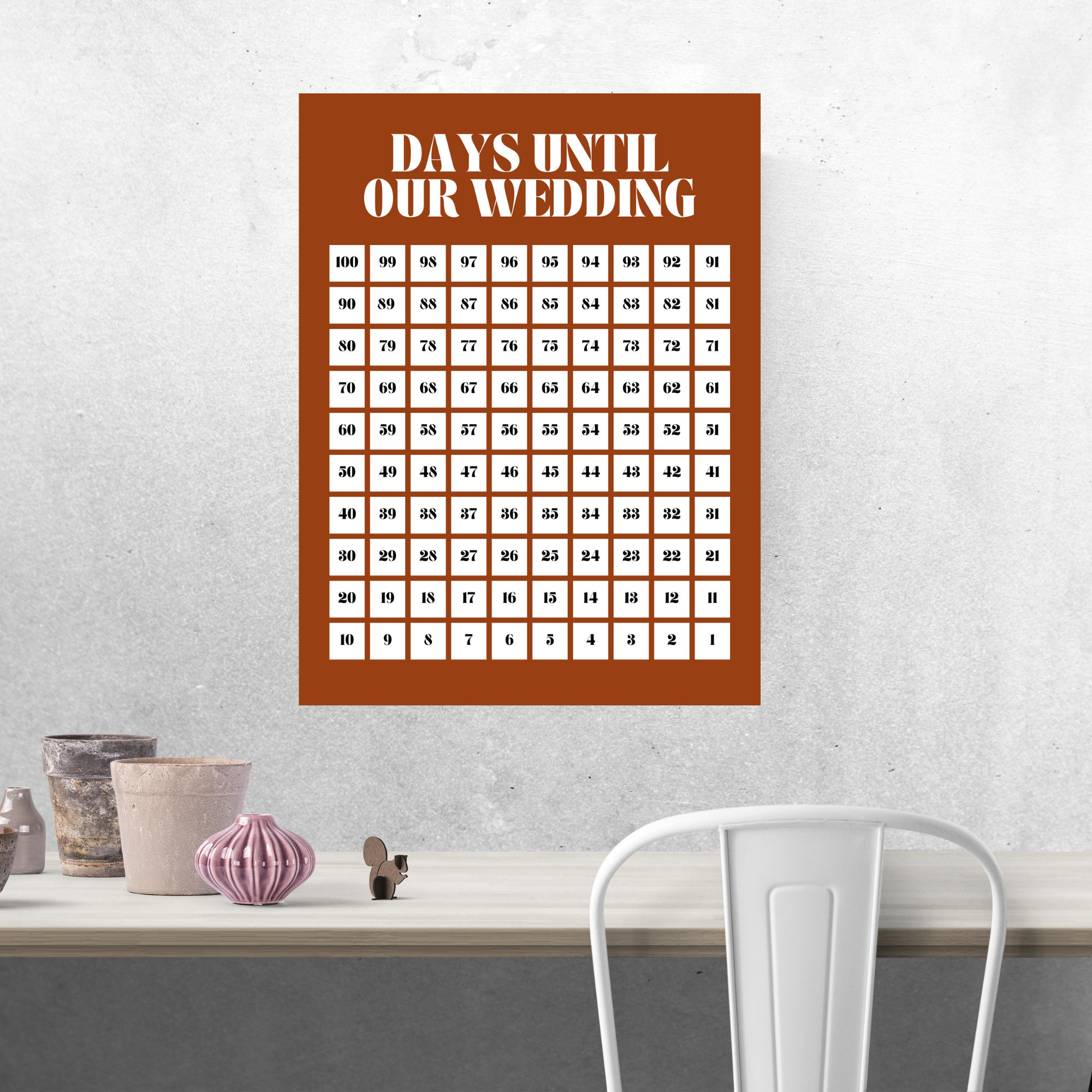 Wedding Countdown Countdown to Wedding Days Until Wedding Printable ...