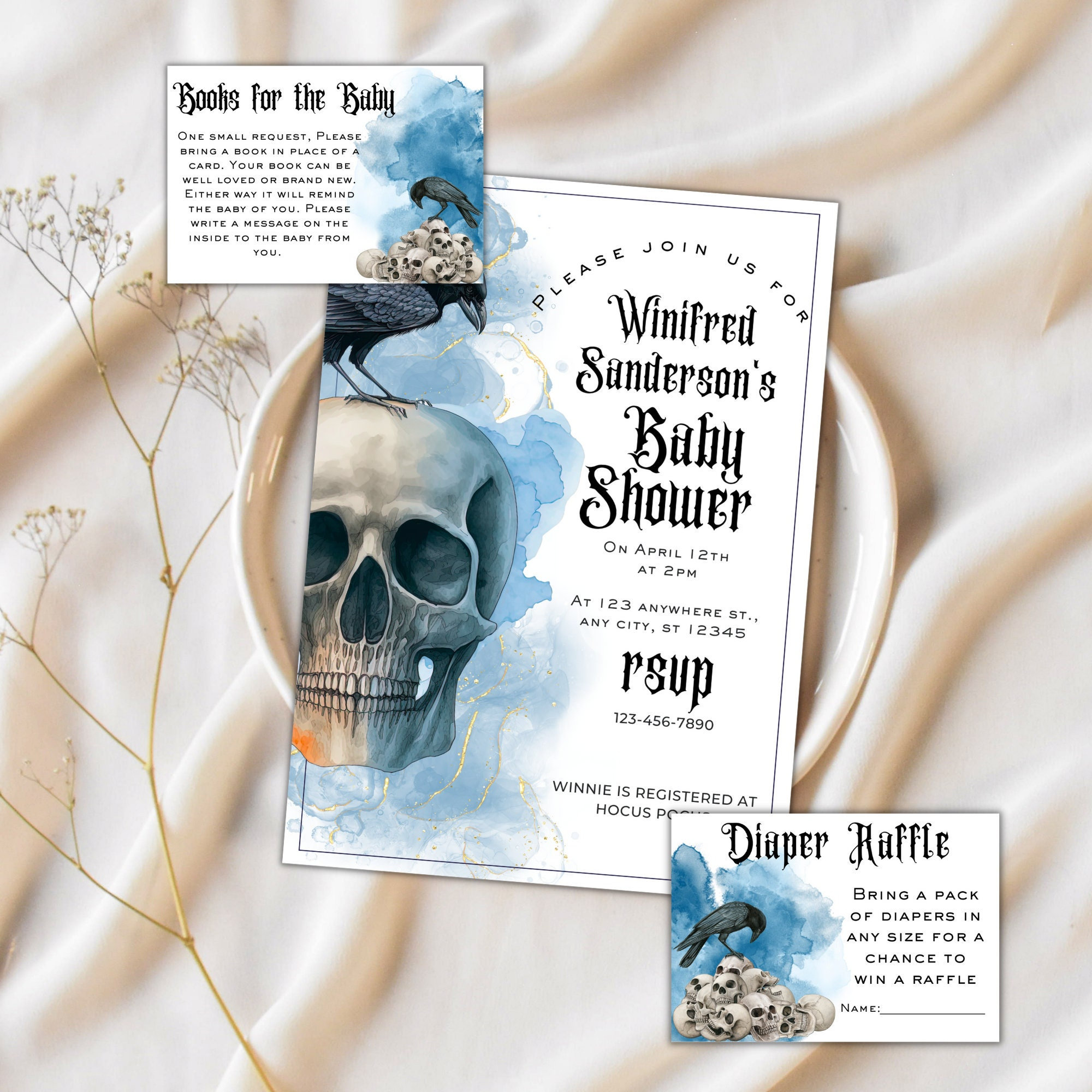 Halloween Baby Shower Invitation, Boy Baby Shower, Canva Editable ...