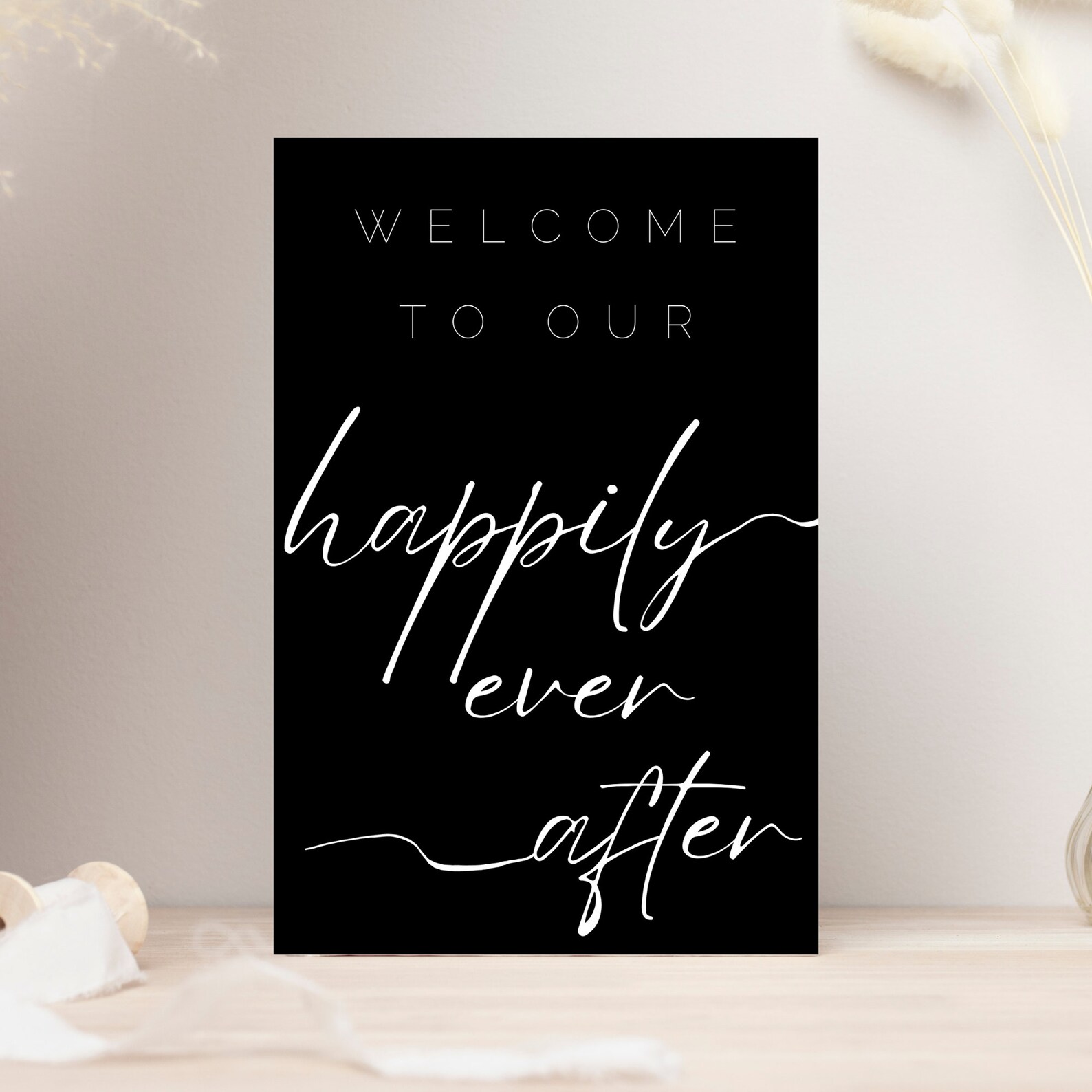 Happily Ever After Sign Welcome Wedding Sign Wedding Signage Wedding ...