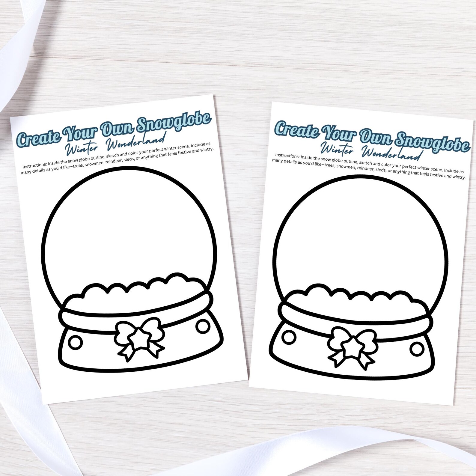 Create Your Own Snow Globe Printable Activity – Fun Winter Wonderland ...