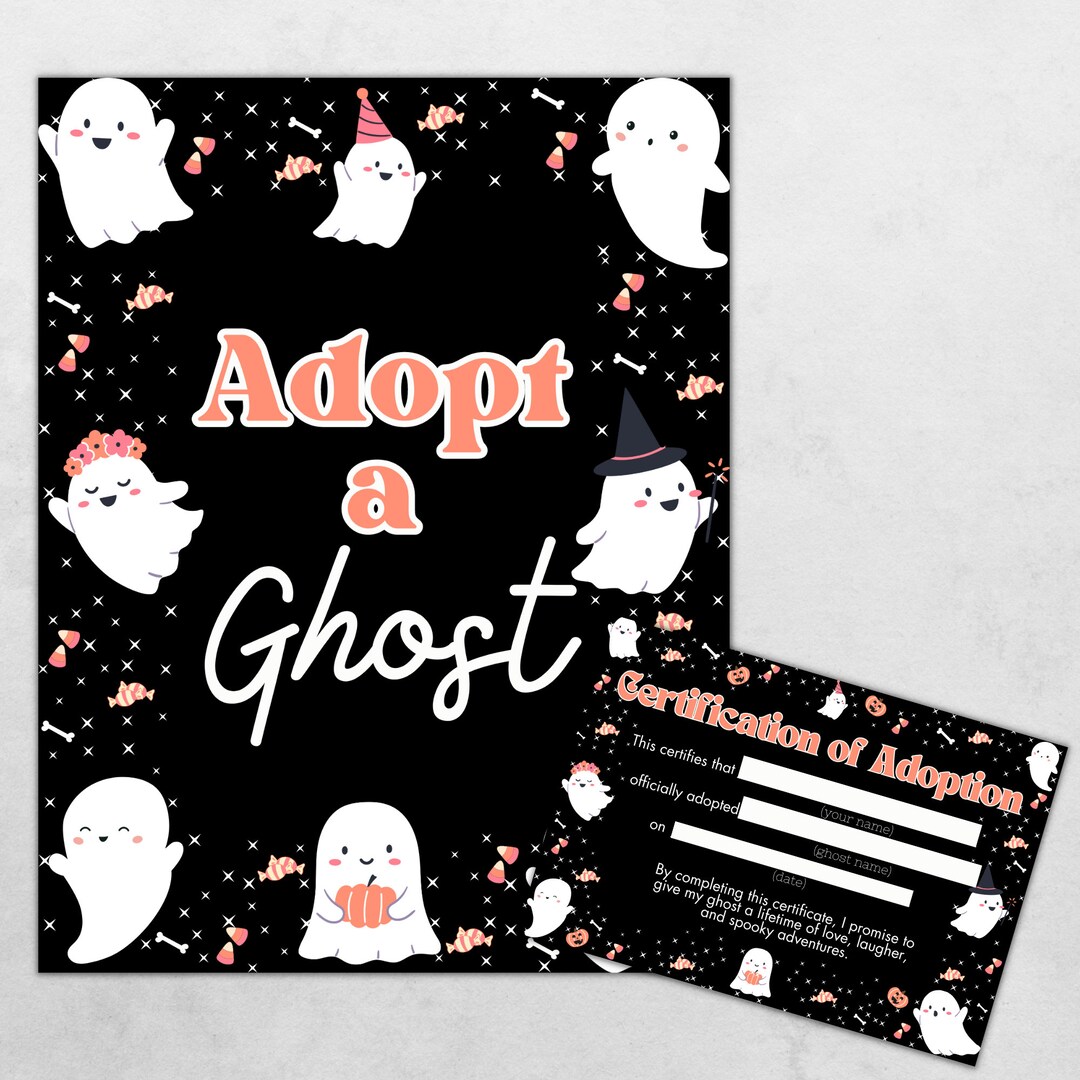 Pet Ghost - Adopt a Ghost - Halloween Activities - Fall Bridal Shower ...