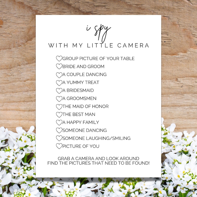 Printable Wedding Kids Activity I Spy Wedding Game Photo - Etsy