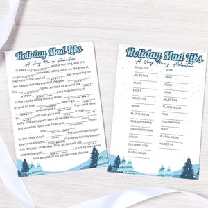 Winter Wonderland Holiday Mad Libs Game: Christmas Party (instant ...