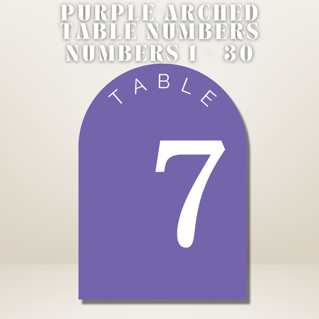 Lavender Arch Wedding Table Numbers 1-30: Minimalist Decor (digital ...