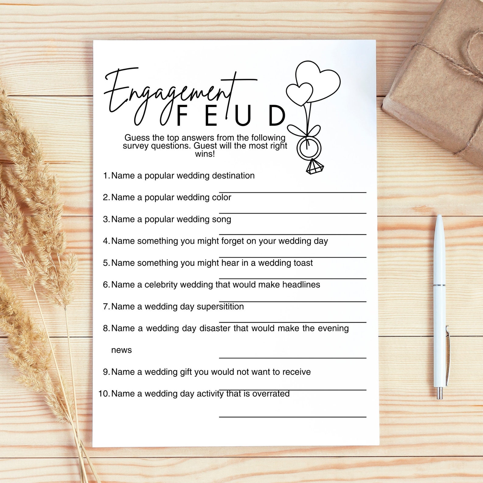 Engagement Feud Family Feud Style Printable Engagement Party - Etsy