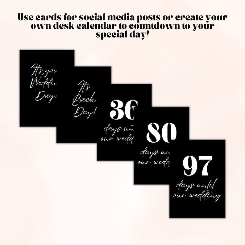 Wedding Countdown Countdown to Wedding Days Until Wedding Printable ...