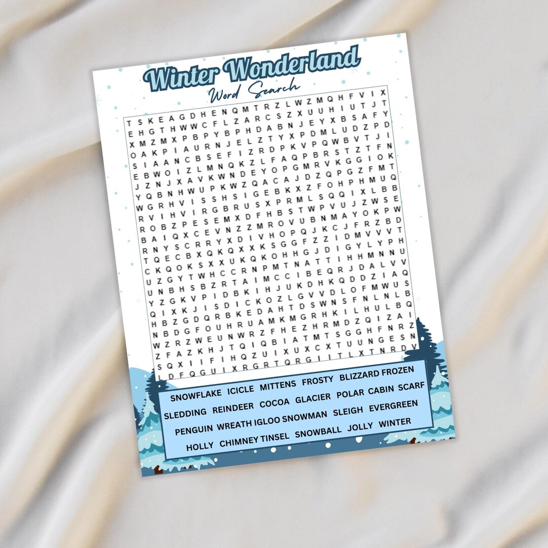 Winter Wonderland Word Search - Printable Christmas Game for Kids ...