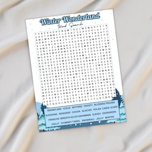 Winter Wonderland Word Search - Printable Christmas Game for Kids ...