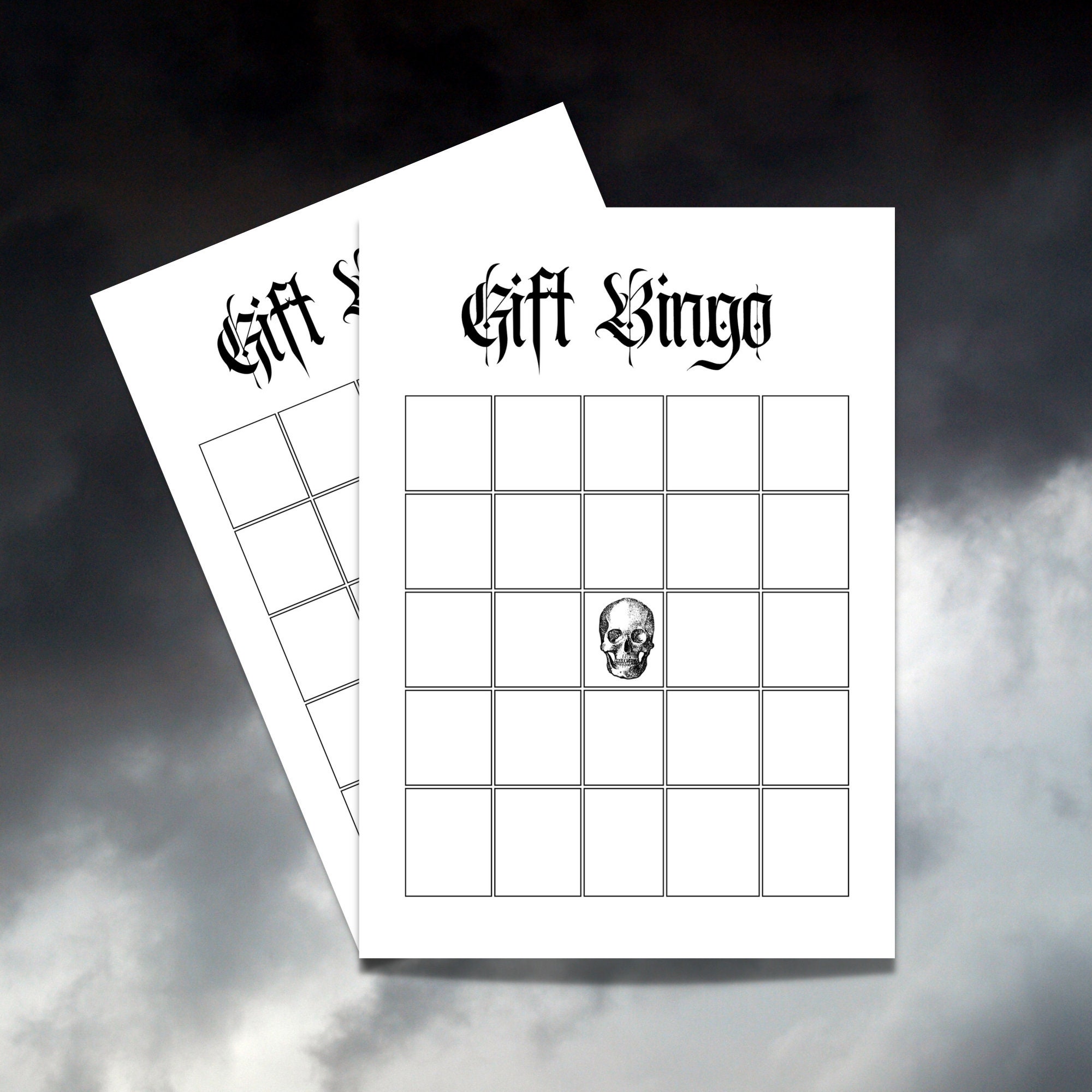 Bingo Cards Printable Bridal Shower Gift Bingo Gothic Halloween Themed ...