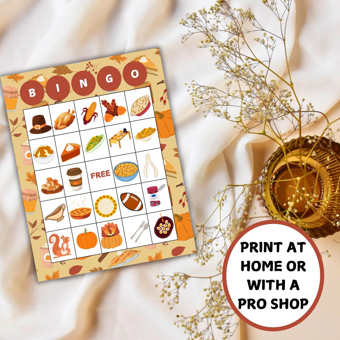 Thanksgiving Turkey Bingo Game: Printable Family Fun (instant Download ...