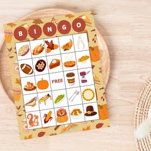 Thanksgiving Turkey Bingo Game: Printable Family Fun (instant Download ...