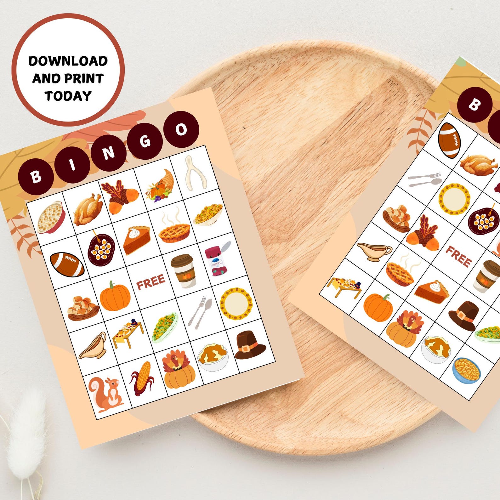 Thanksgiving Turkey Bingo Game Fun & Easy Printable Game Cards for ...