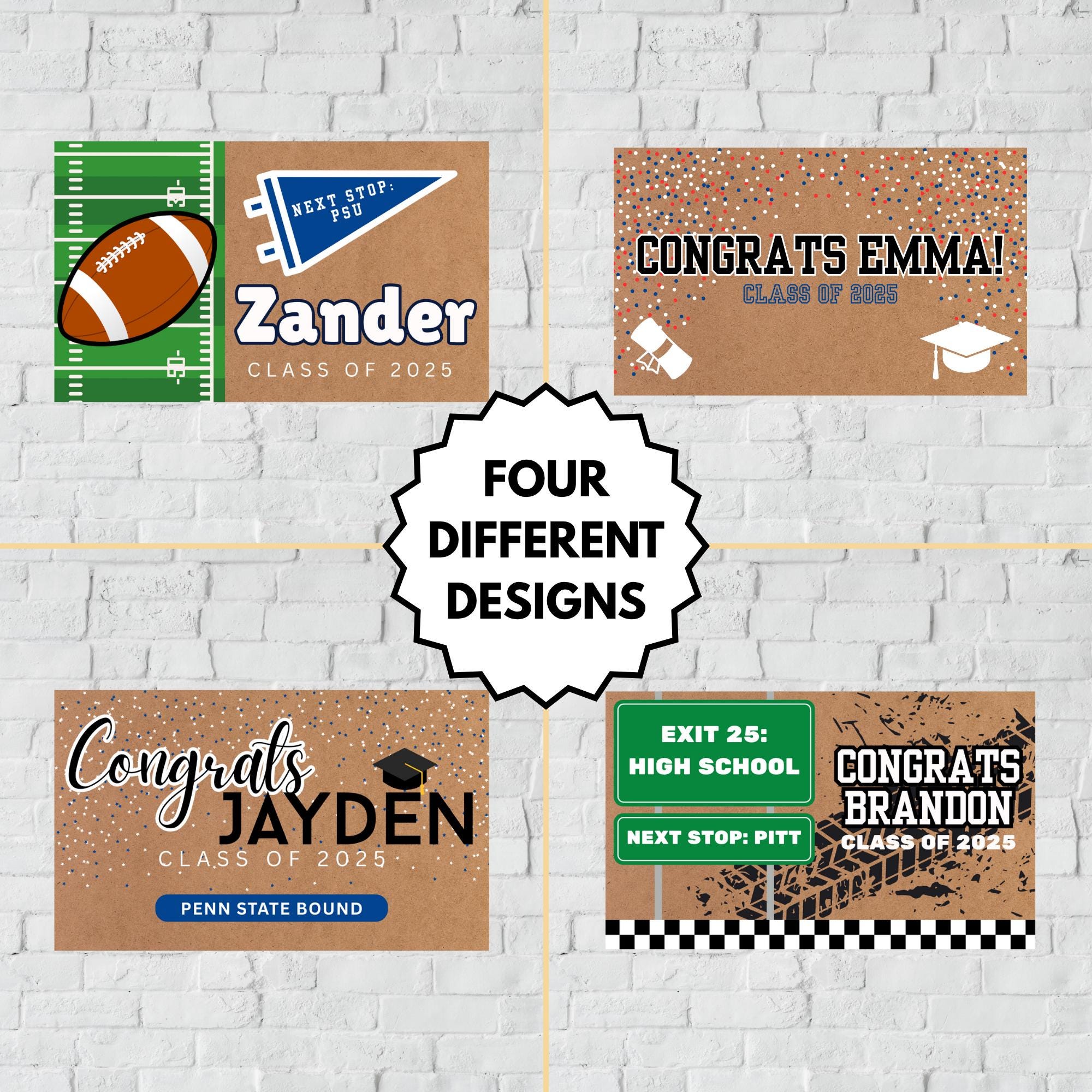 Editable Graduation Banner Template: Canva Customizable, School Colors ...