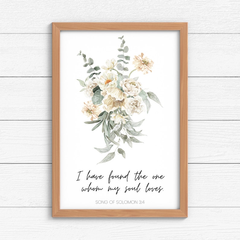 Watercolor Flowers Bible Verse Wall Art Song of Solomon 3:4 - Etsy