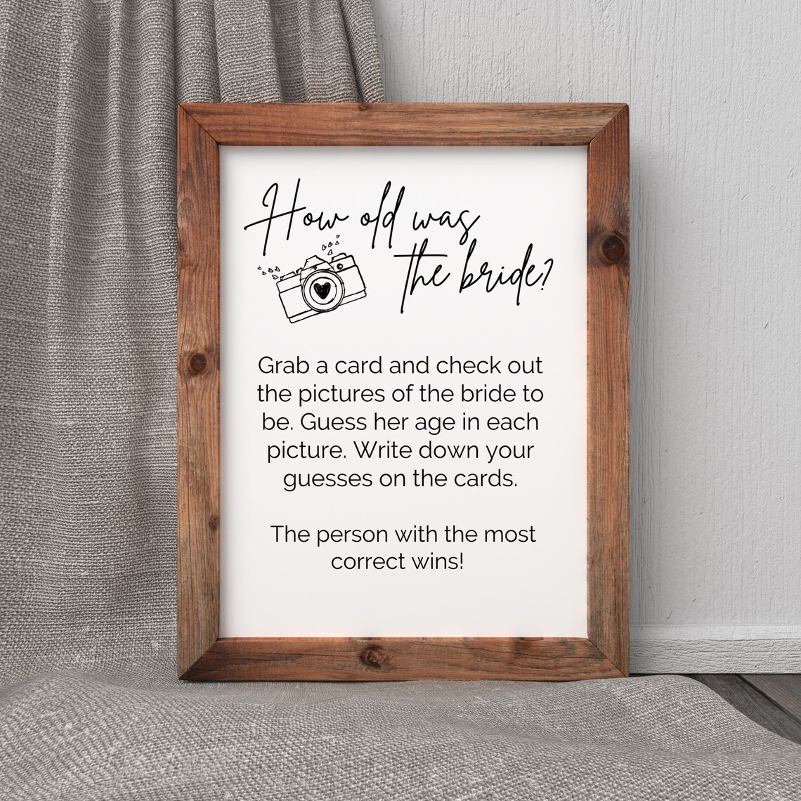 Guess the Brides Age Bridal Shower Game Wedding Shower - Etsy